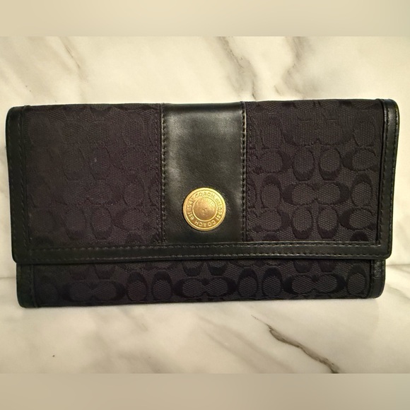 Coach | Bags | Coach Tri Fold Wallet Signature Canvas | Poshmark
